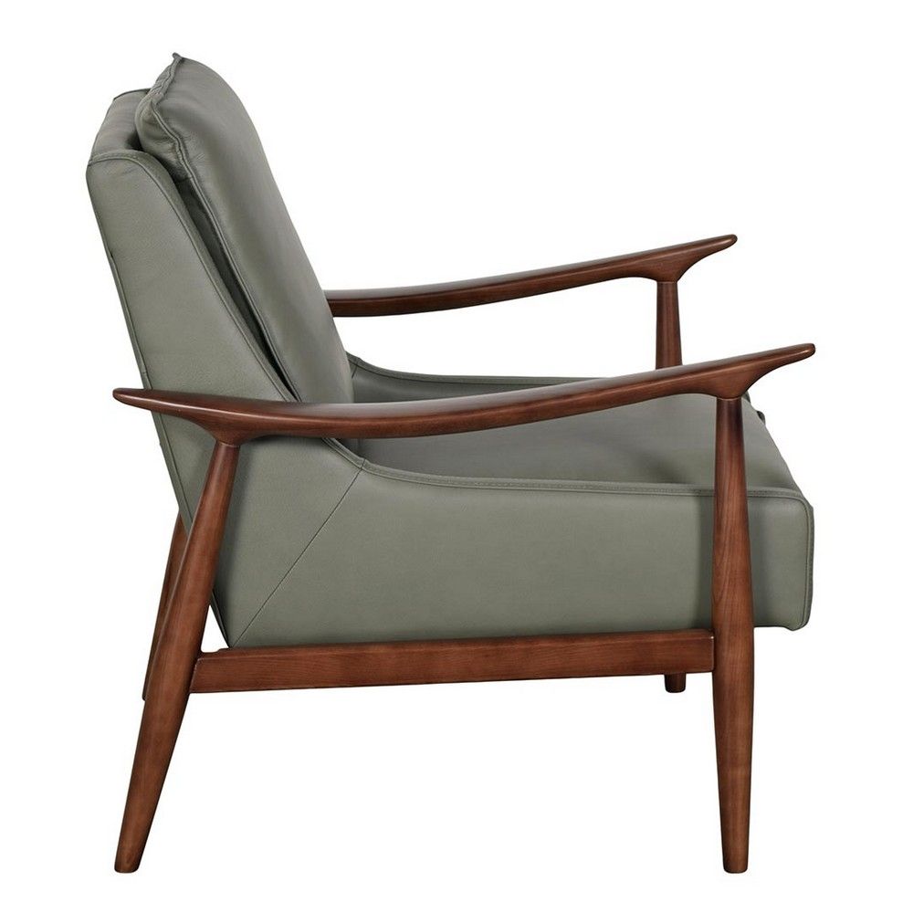 Kevin Leather Accent Chair Slate