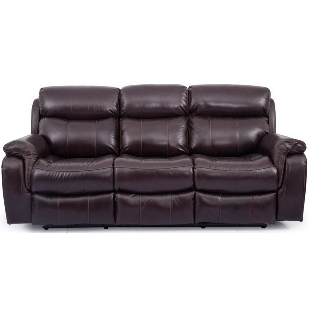Leather reclining sofa with power headrest store