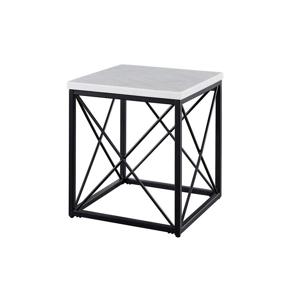 White marble top end table store