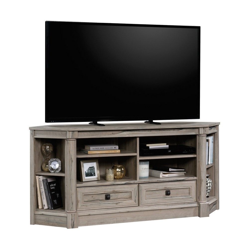 Palladia Corner Entertainment Credenza Split Oak American Home Furniture Store and Mattress Center Albuquerque Santa Fe Farmington NM